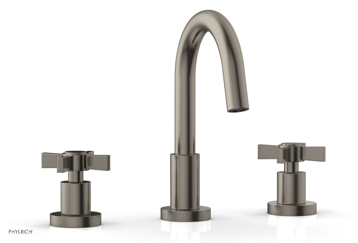 Shop BASIC Widespread Faucet, High Spout, Blade Cross Handles D138 ...