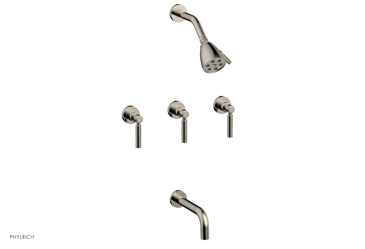 BASIC Three Handle Tub and Shower Set 7 1/2" Spout - Lever Handles D21 ...